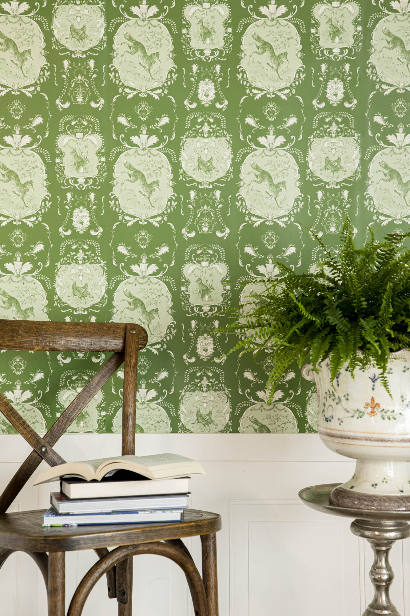 Moss Fable Toile Wallpaper – Hester & Cook