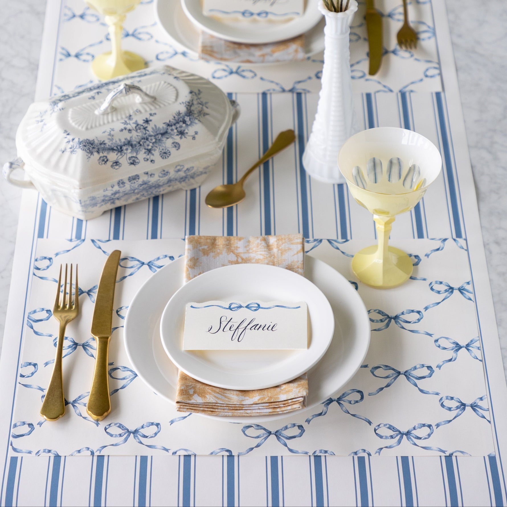 Heirloom Blue Bow Place Card – Hester & Cook