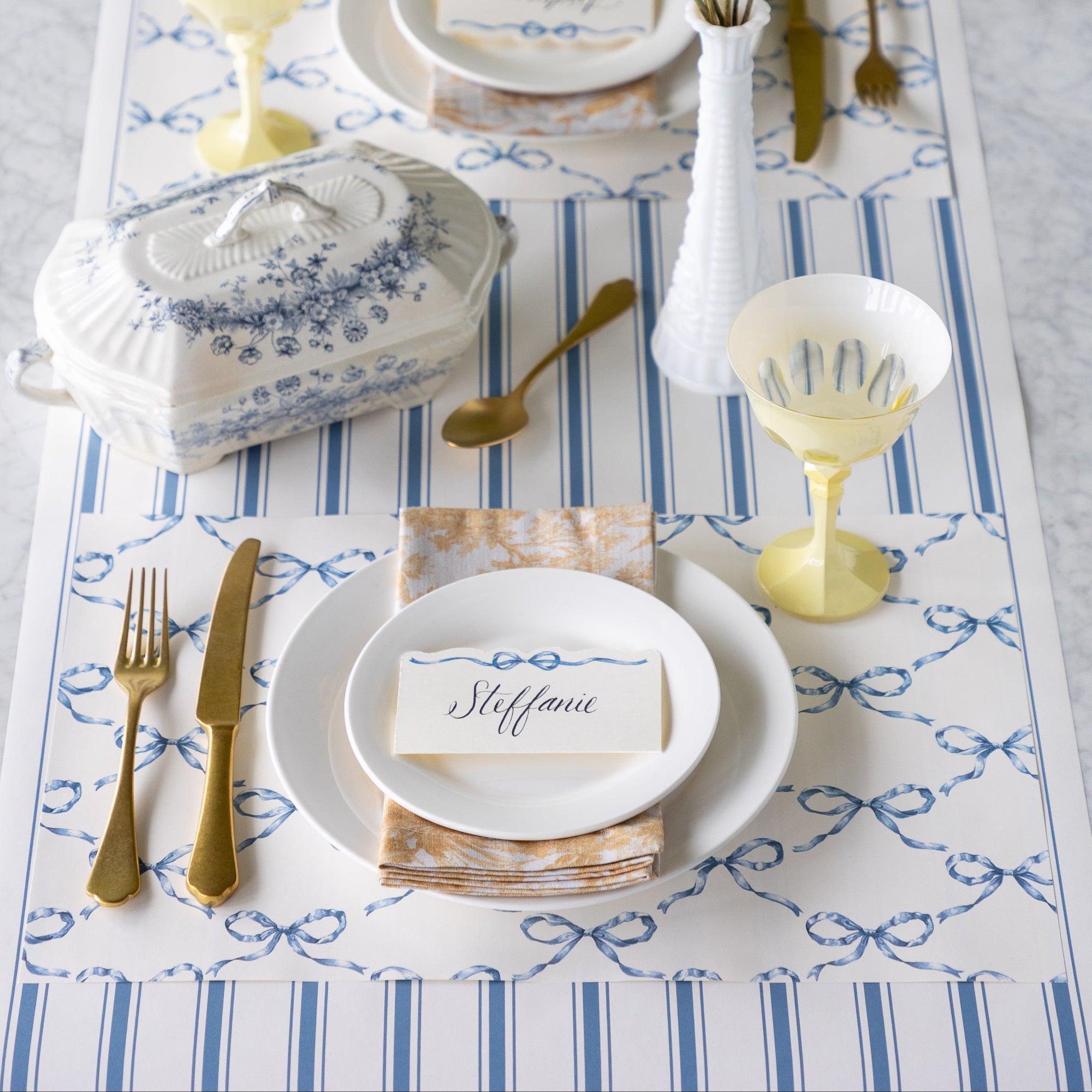 Heirloom Blue Bow Place Card – Hester & Cook