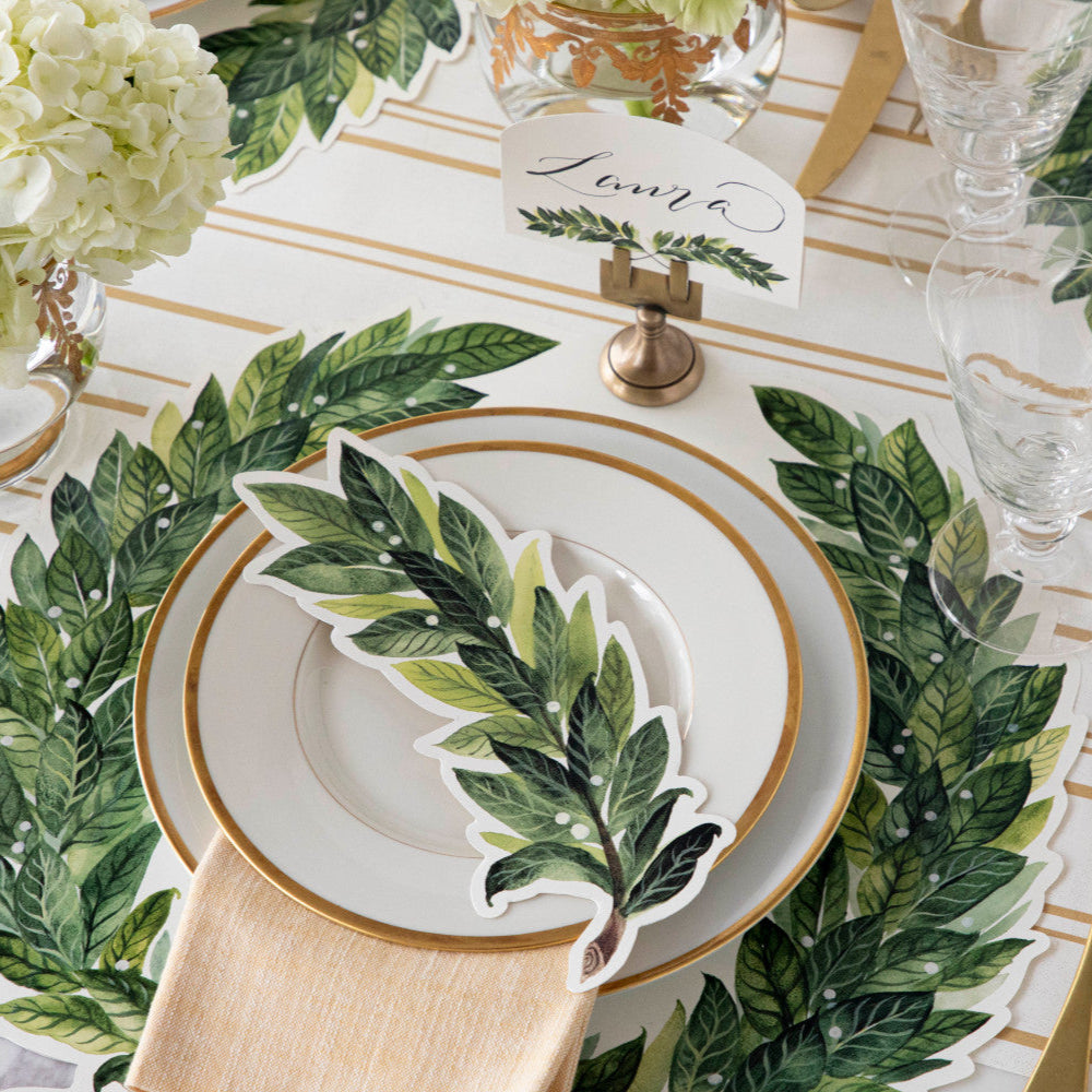 Die-cut Green Laurel Wreath Placemat – Hester & Cook