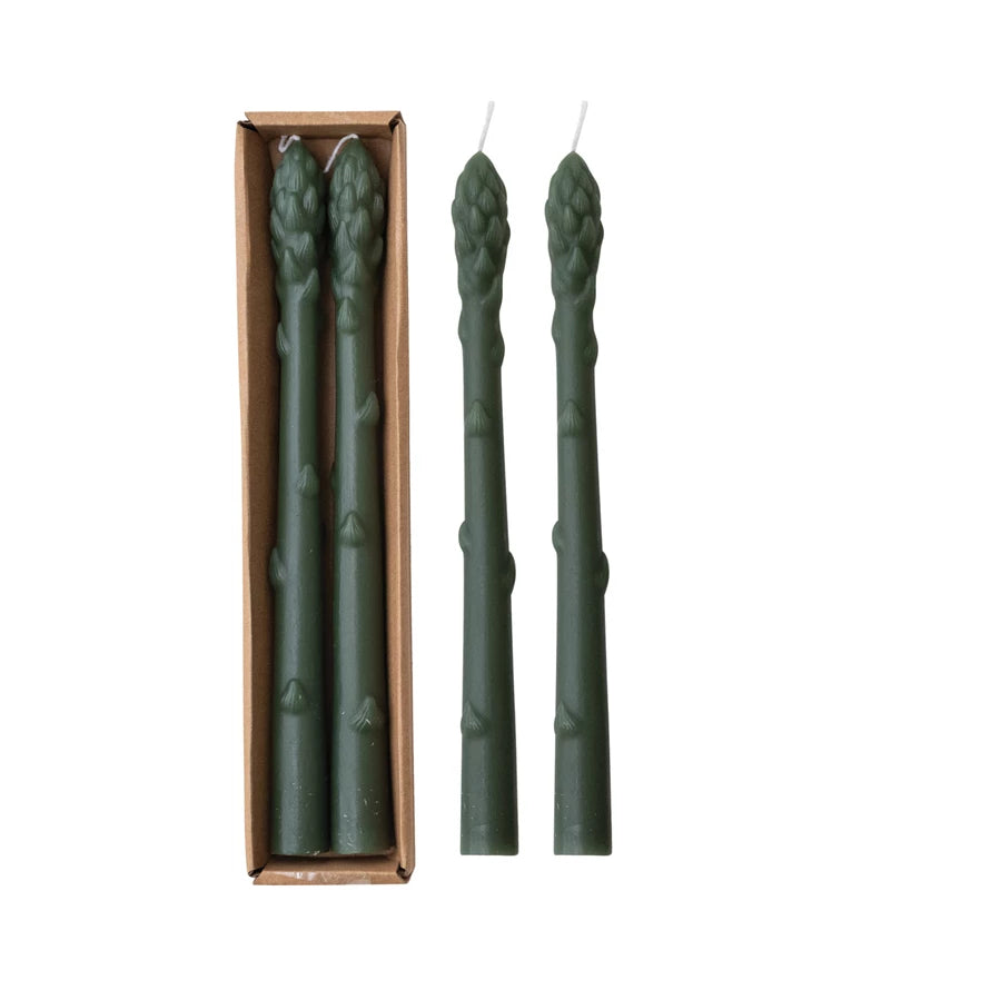 Asparagus Shaped Taper Candle, Set of 2 – Hester & Cook